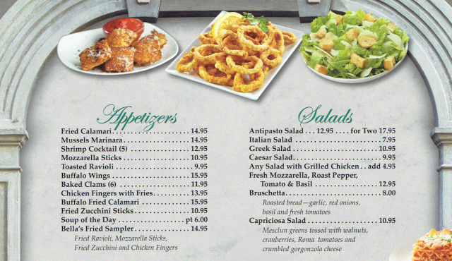 Bella Roma of Coram - Menu