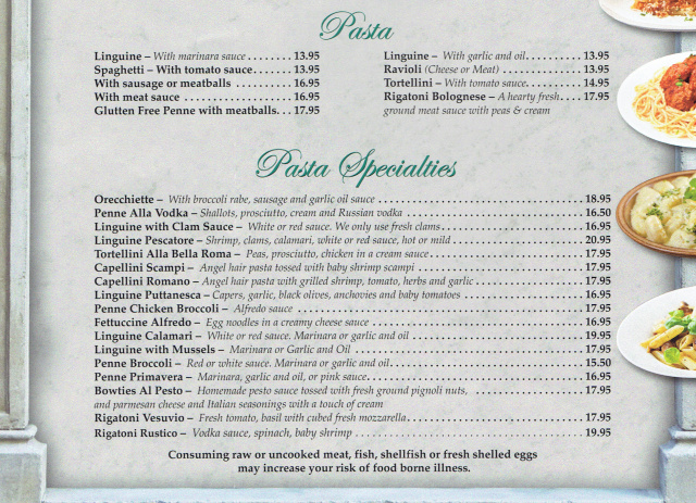 Bella Roma of Coram - Menu