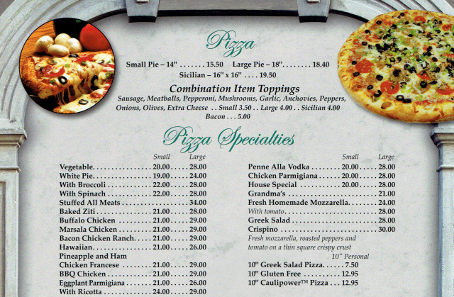 Bella Roma of Coram - Menu